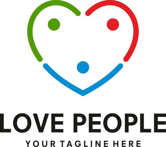 Love People Logo Minimalistic Love Logo With Red Human Profile Vector