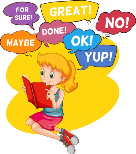 Background template design with kids reading book Vector Image