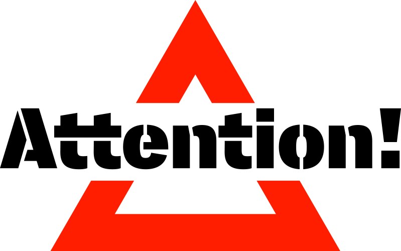 Attention sign fall hazard Royalty Free Vector Image