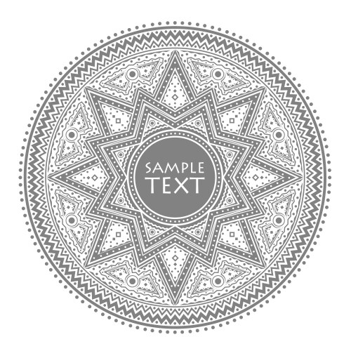 Circle ornamental frame round pattern Royalty Free Vector