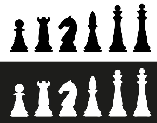 Named chess piece icons set Royalty Free Vector Image