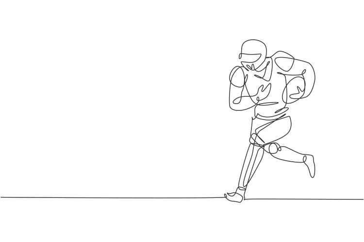 Single continuous line drawing young agile Vector Image