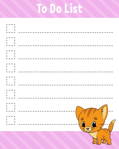 To do list printable template lined sheet Vector Image