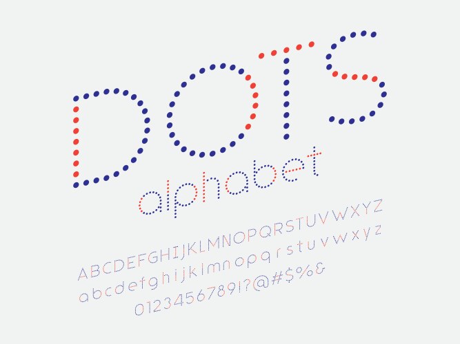 Dots font Royalty Free Vector Image - VectorStock