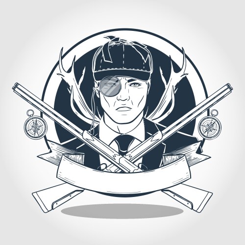Hunter man with gun Royalty Free Vector Image - VectorStock