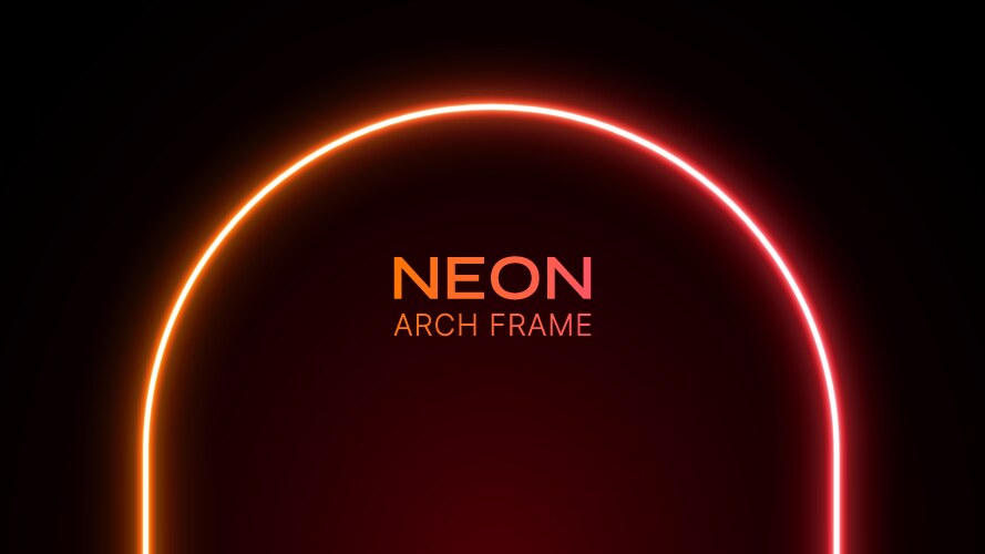 Hexagon neon light frame 3d glow gradient Vector Image
