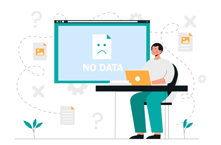 Man with no data concept Royalty Free Vector Image