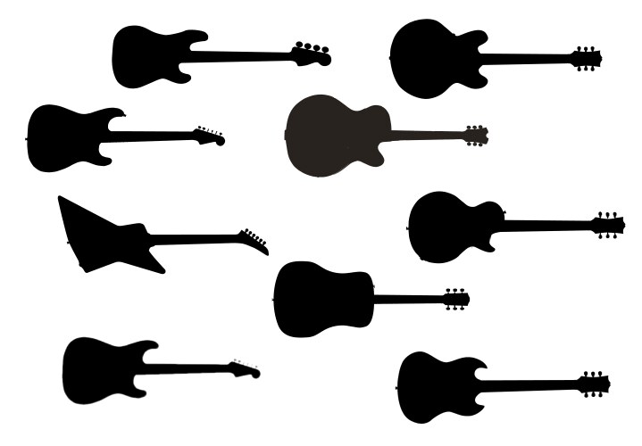 Fender Guitar Silhouette Vector Images (over 130)
