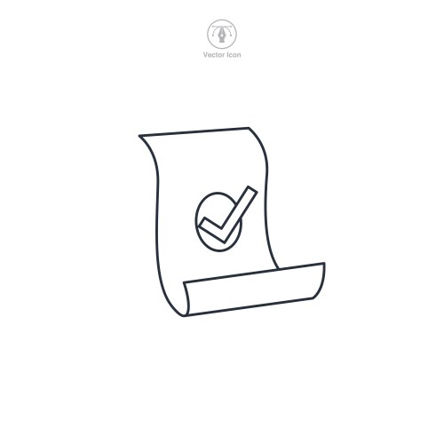 Check document icon symbol isolated on white Vector Image