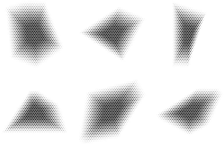 Halftone hexagon pattern reprographic technique Vector Image