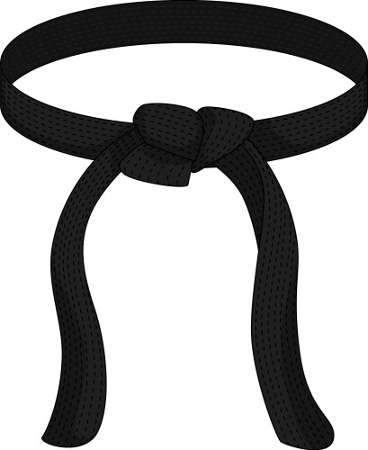 Cartoon yellow karate belt Royalty Free Vector Image