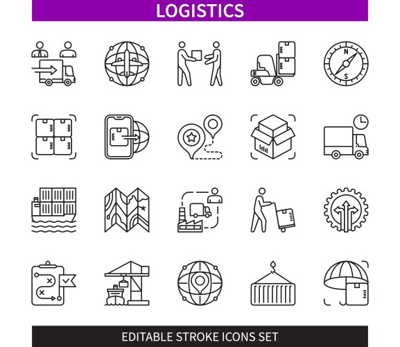Logistic icon set Royalty Free Vector Image - VectorStock
