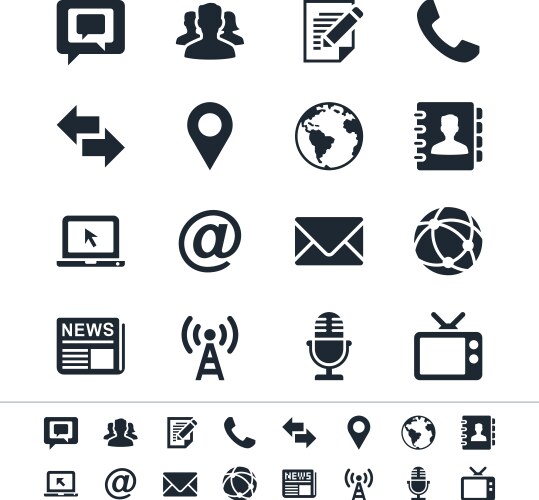 Communication icon set 2 Royalty Free Vector Image