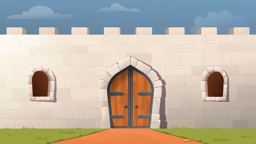 Medieval castle corridor Royalty Free Vector Image