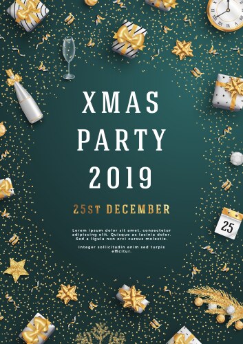 Merry christmas party layout poster Royalty Free Vector