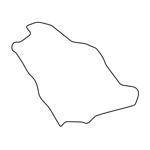 Saudi arabia simplified outline map Royalty Free Vector