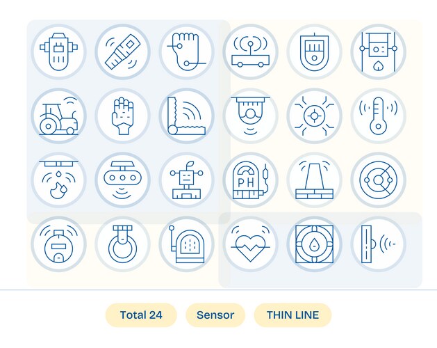 Sensor icons Vector Images & Graphics for Commercial Use | VectorStock