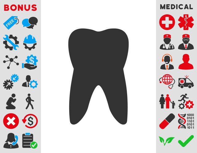 Tooth and toothbrush icon Royalty Free Vector Image