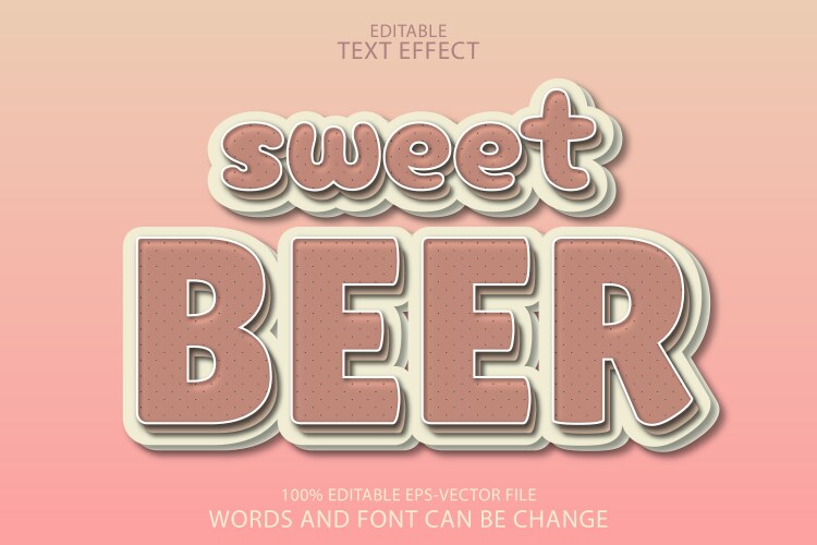 Barbecue beef text effect 3d emboss cartoon style Vector Image