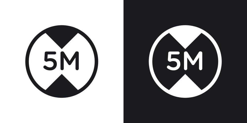 5 meter sign icon set notice indicating Royalty Free Vector