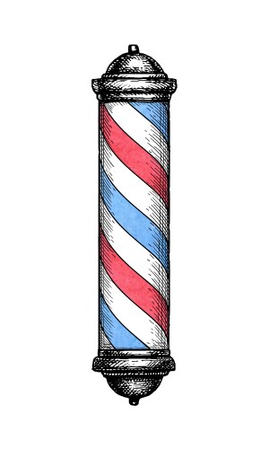 Barber pole set isolated Royalty Free Vector Image