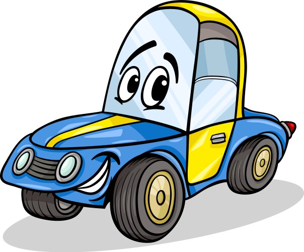 Cartoon sport blue car Royalty Free Vector Image