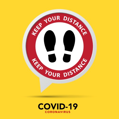 Social distancing signage or floor sticker Vector Image