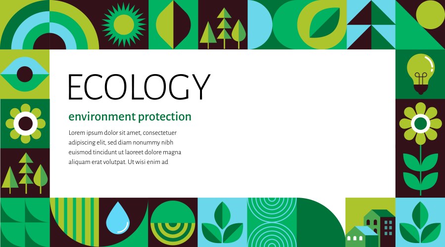 Save earth ecology poster for environment design Vector Image