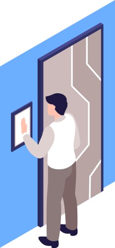 Man face silhouette biometric identification Vector Image