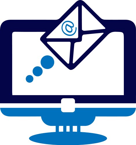 Computer send receive mail envelope Royalty Free Vector