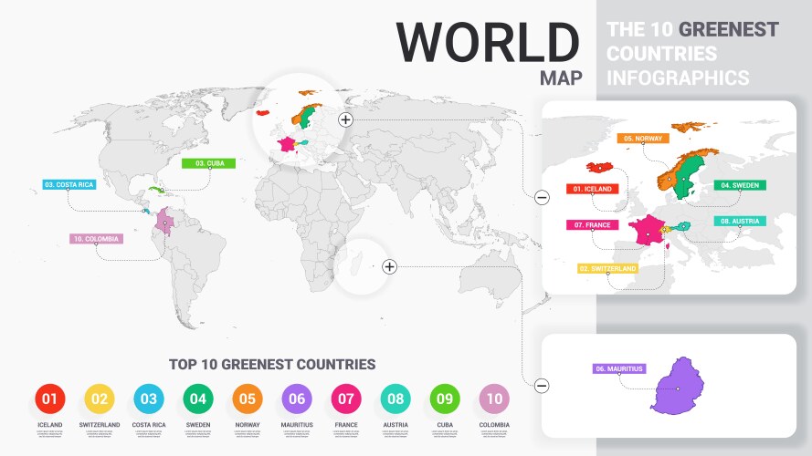 Detailed political world map with all countries Vector Image