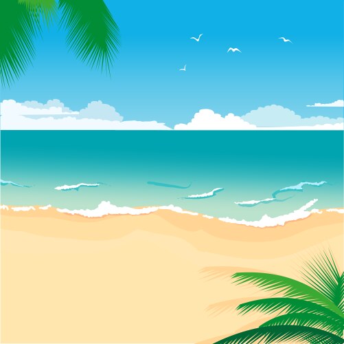 Tropical exotic sea beach art background Vector Image