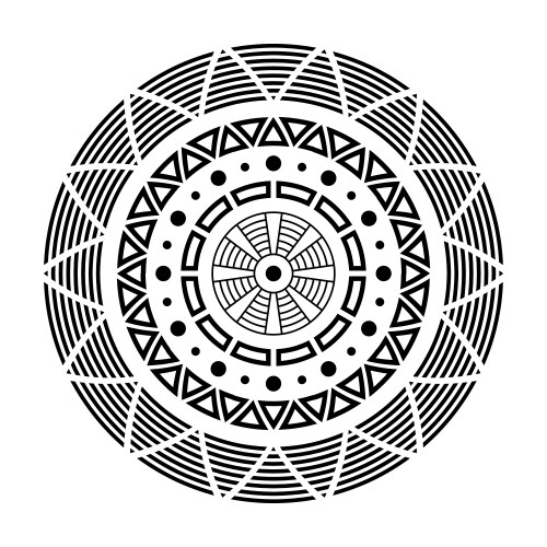 Abstract symmetrical circular ornament wheel Vector Image