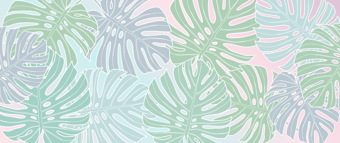 Pastel blue green tropical leaves summer Vector Image