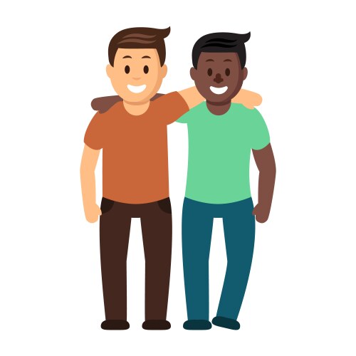 Conversation between two people cartoon Royalty Free Vector