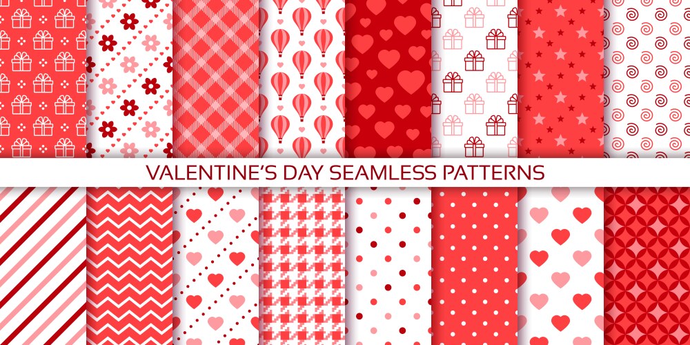 Seamless backgrounds valentines day pattern cute Vector Image