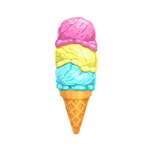 3 Scoop Ice Cream Cone Clip Art Digital 3 Scoops Of Funny Ice Cream