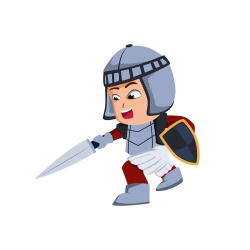 Cute little knight character Royalty Free Vector Image