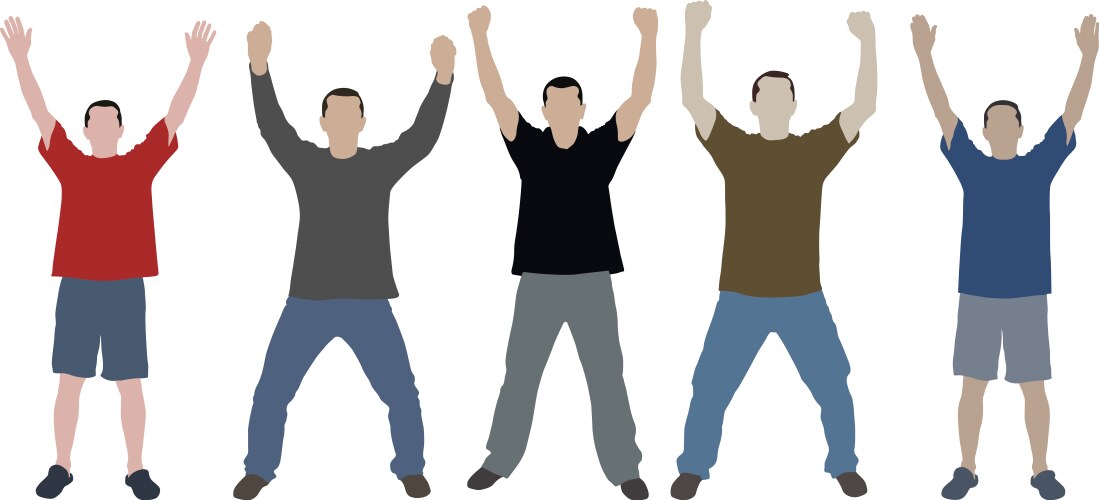 Hands up three icons Royalty Free Vector Image