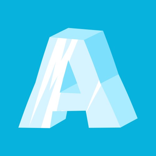 Ice font cold letters transparent blue alphabet Vector Image