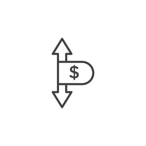 Operating profit loss icon set on white background