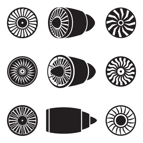Jet engine turbine blades Royalty Free Vector Image