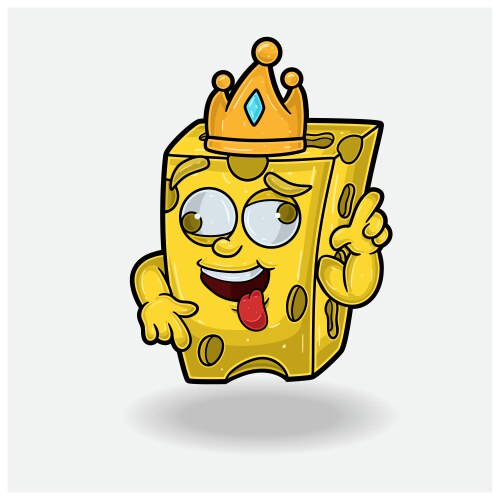 Blue cheese with angry expression mascot cartoon Vector Image