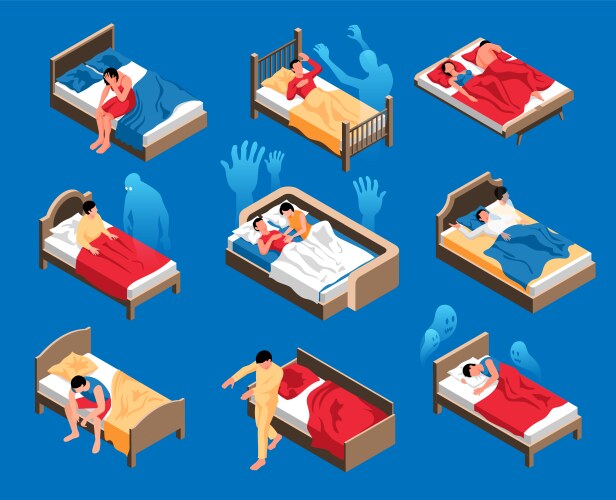 Isometric People Sleep Vector Images (over 730)