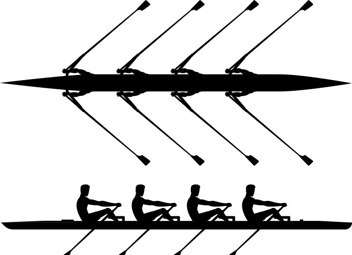 Team rowing Royalty Free Vector Image - VectorStock