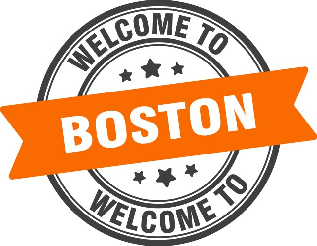 Welcome to boston stamp round sign Royalty Free Vector Image