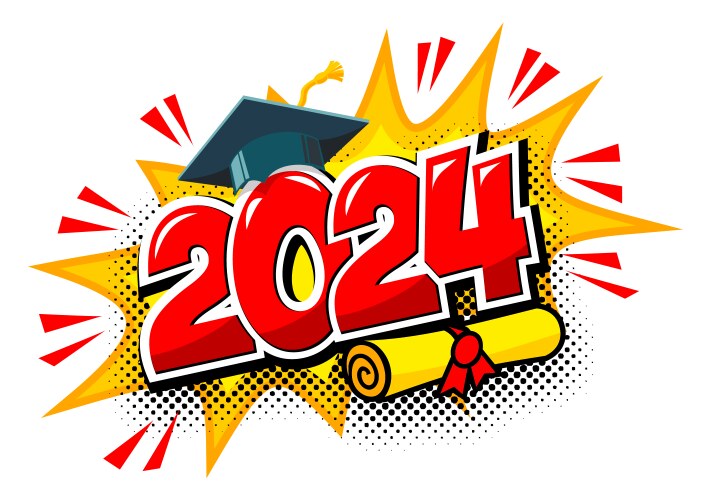 2024 graduate class logo Royalty Free Vector Image