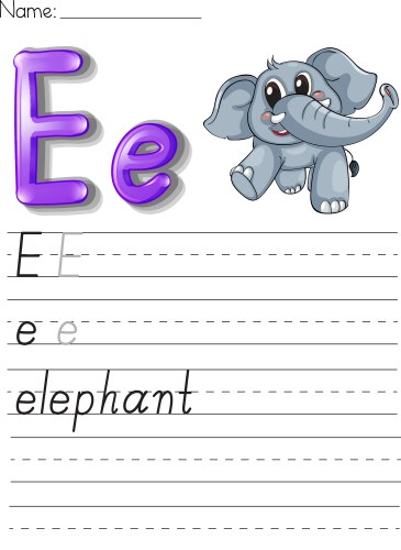 E alphabet Royalty Free Vector Image - VectorStock