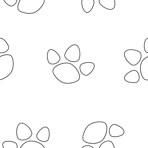 Animal paw print seamless pattern coloring page Vector Image