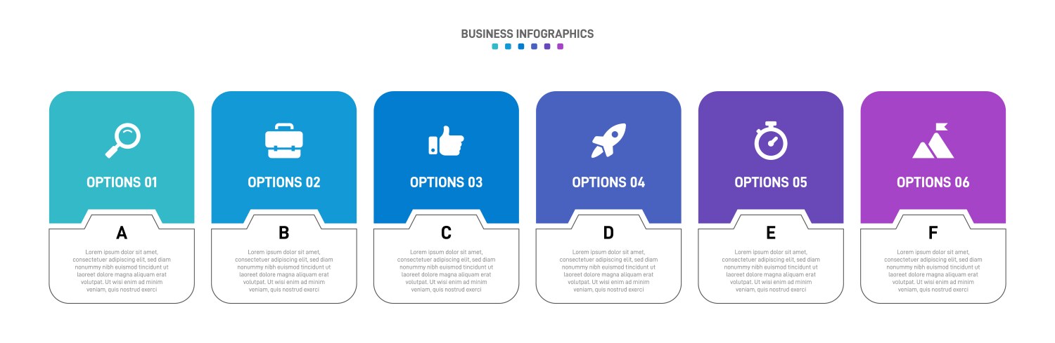 Horizontal progress bar featuring 6 arrow-shaped Vector Image
